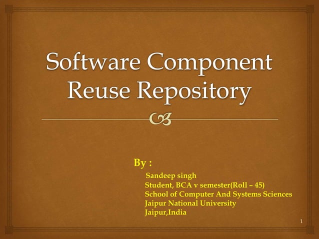Software component reuse repository | PPT