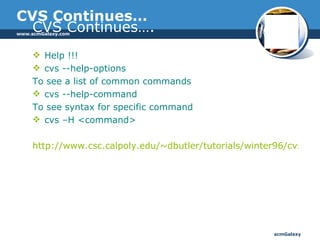 Software Configuration Management And CVS | PPT