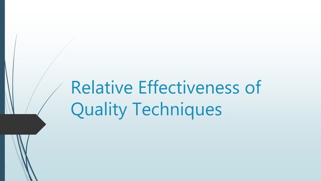 Relative Effectiveness of Quality Techniques | PPT