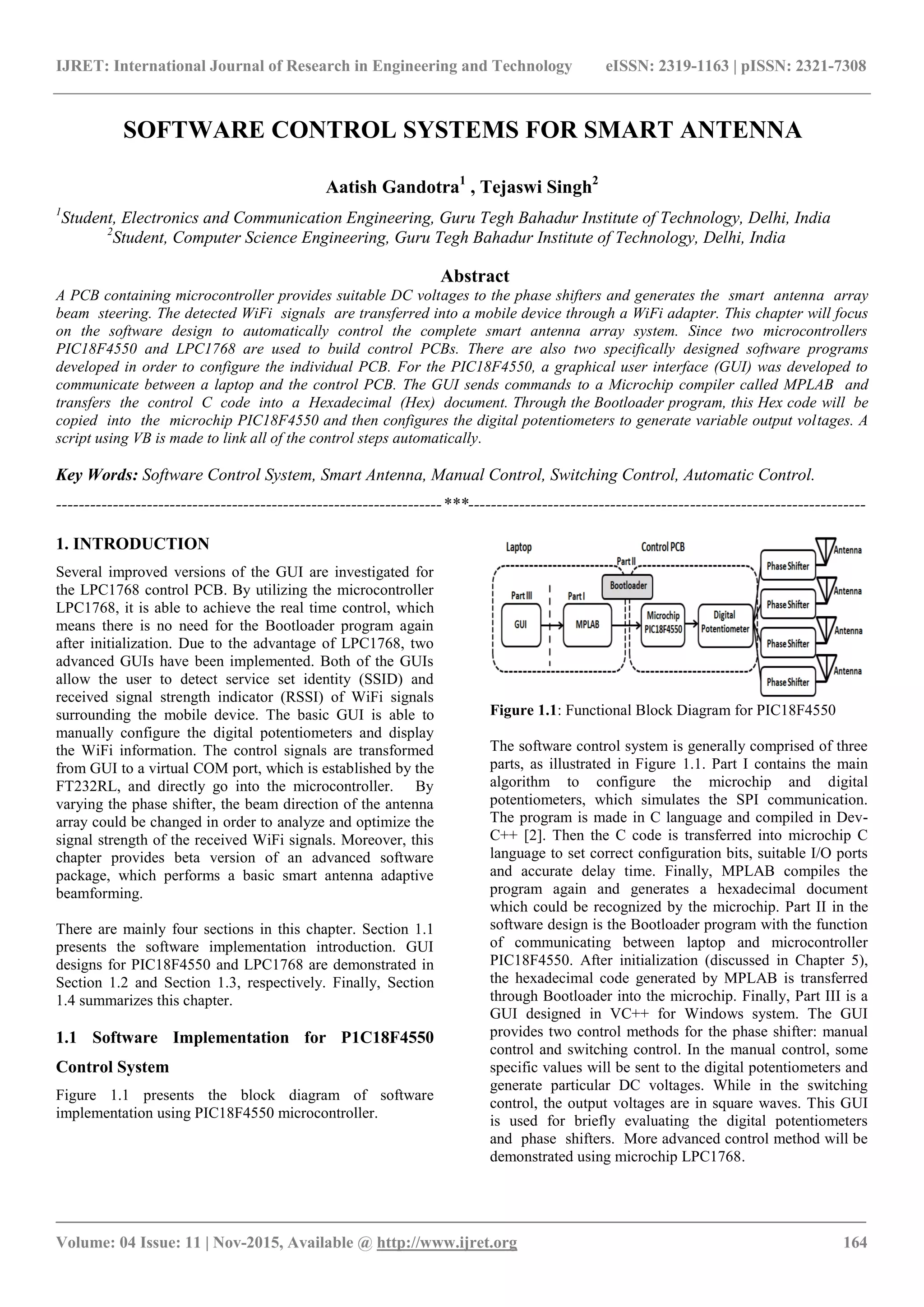 Software control systems for smart antenna | PDF