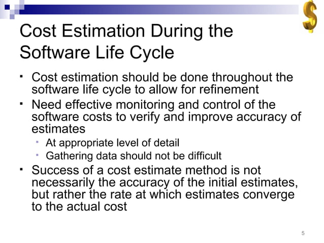 Software Cost Estimation Ppt Computer Software And Applications 7555