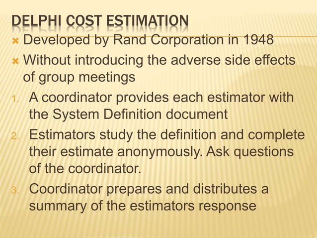 Software Cost Estimation Techniques Pptx