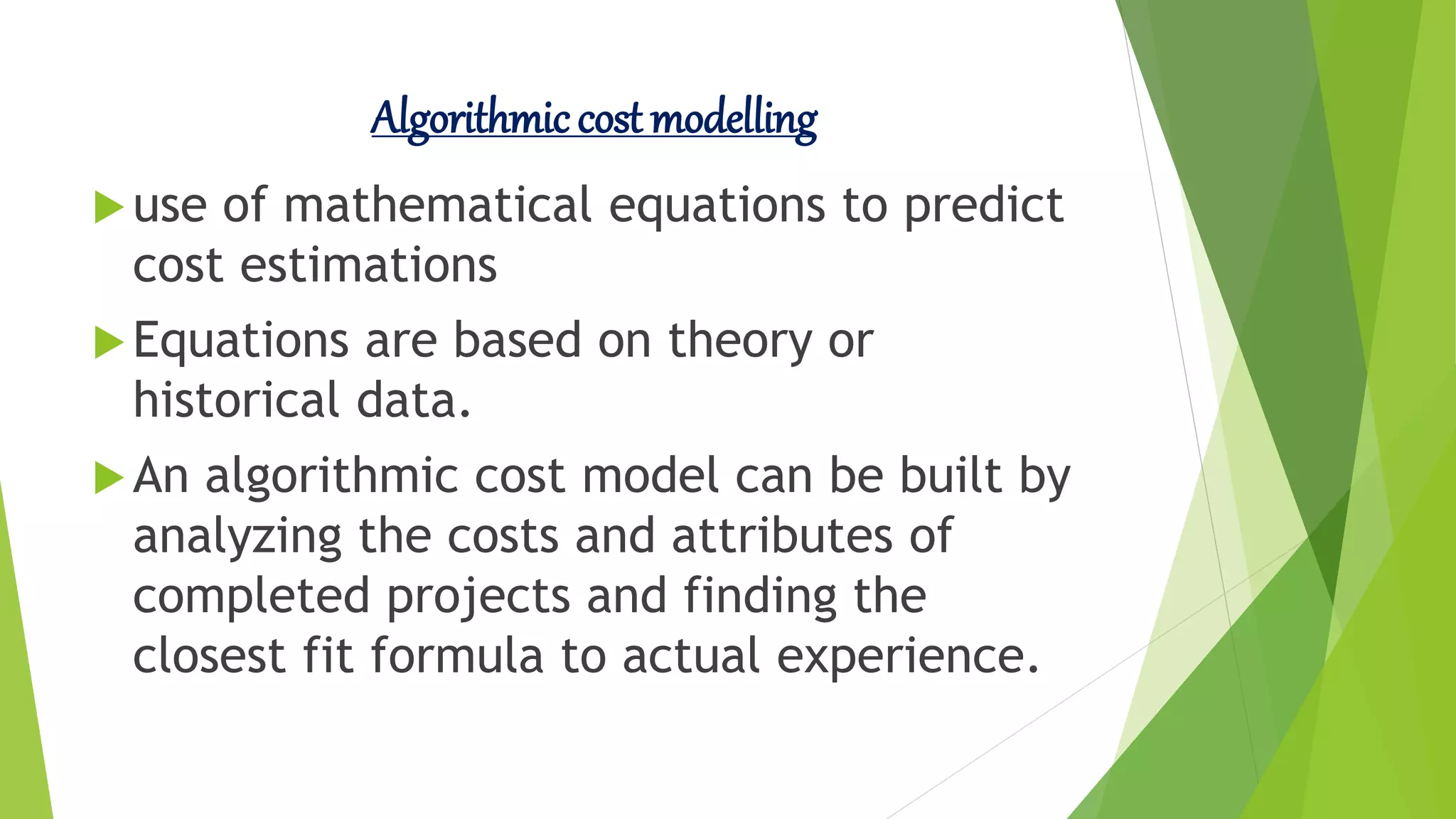 Software cost estimation techniques presentation | PPTX