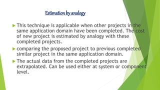 Software cost estimation techniques presentation | PPTX
