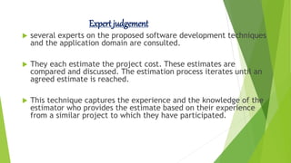Software cost estimation techniques presentation | PPT