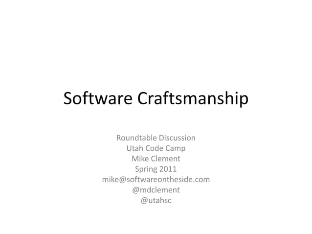 Software Craftsmanship | PPTX
