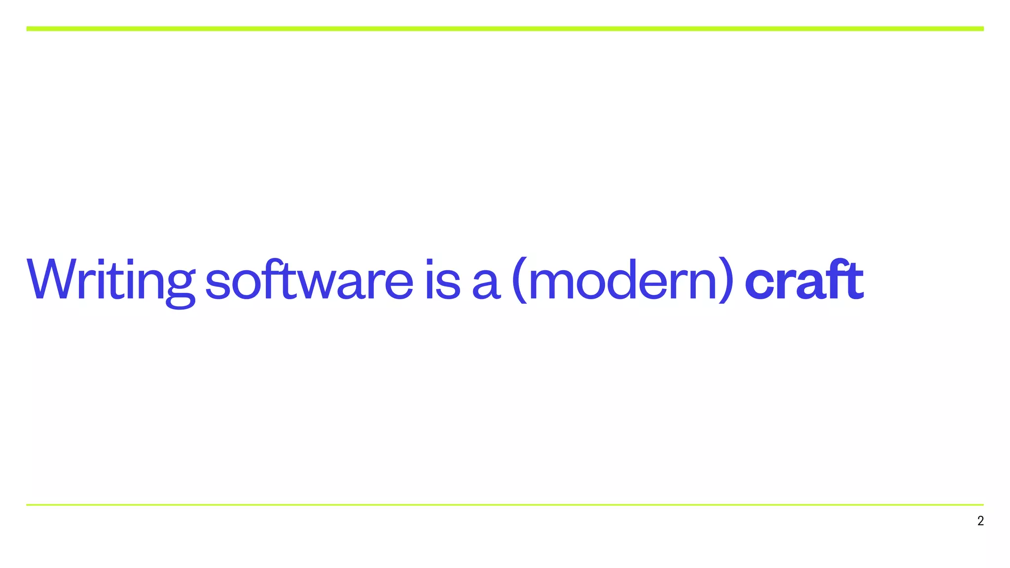 Software Craftsmanship Ppt