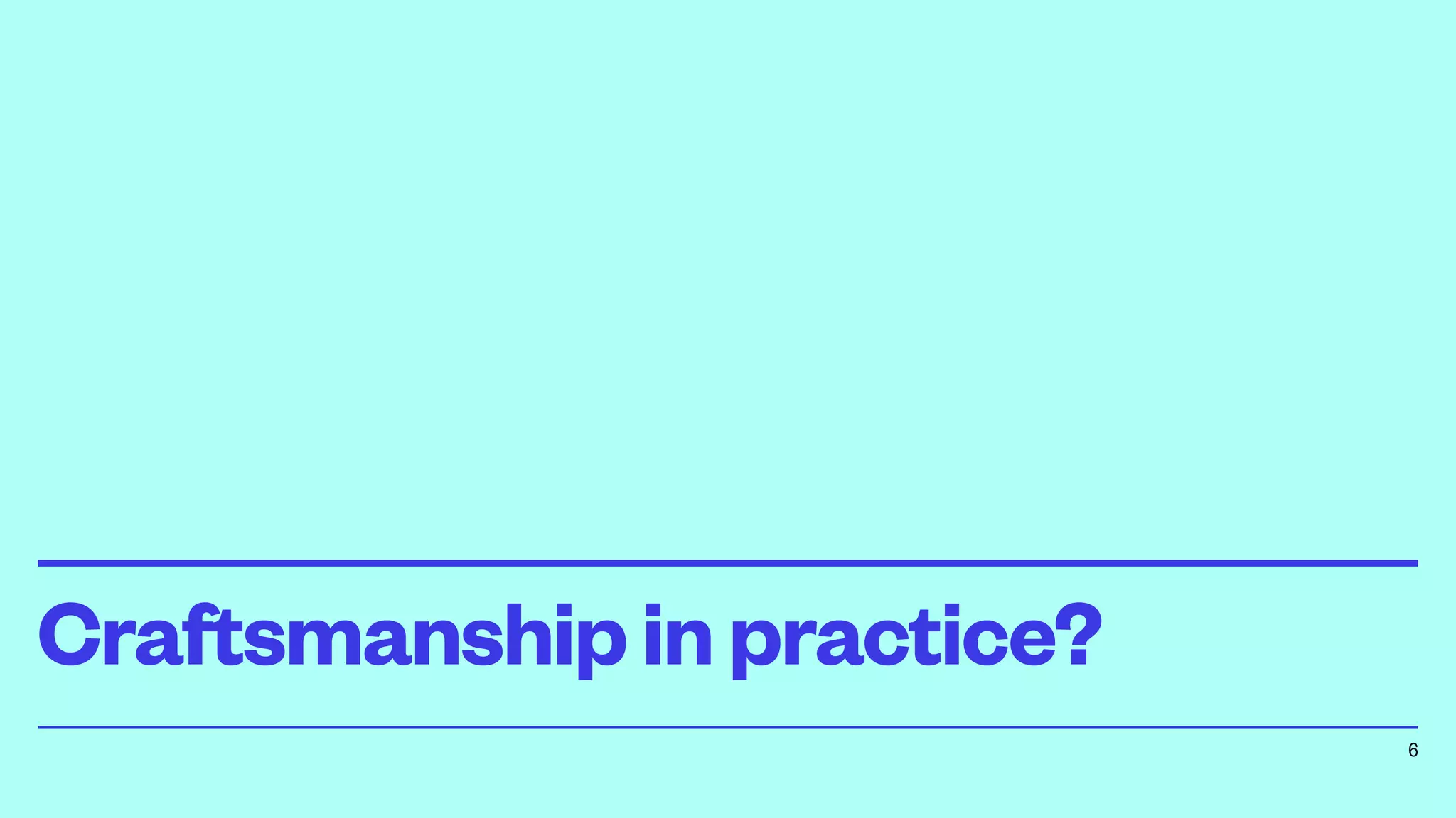 Software Craftsmanship | PPT