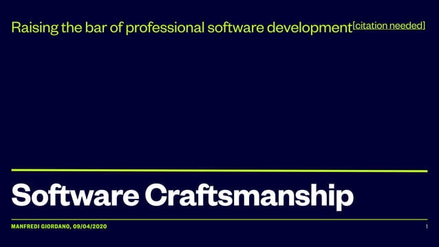 Software Craftsmanship | PPT