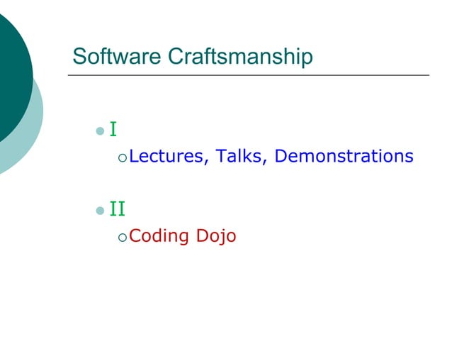 Software Craftsmanship - 3 | PPT