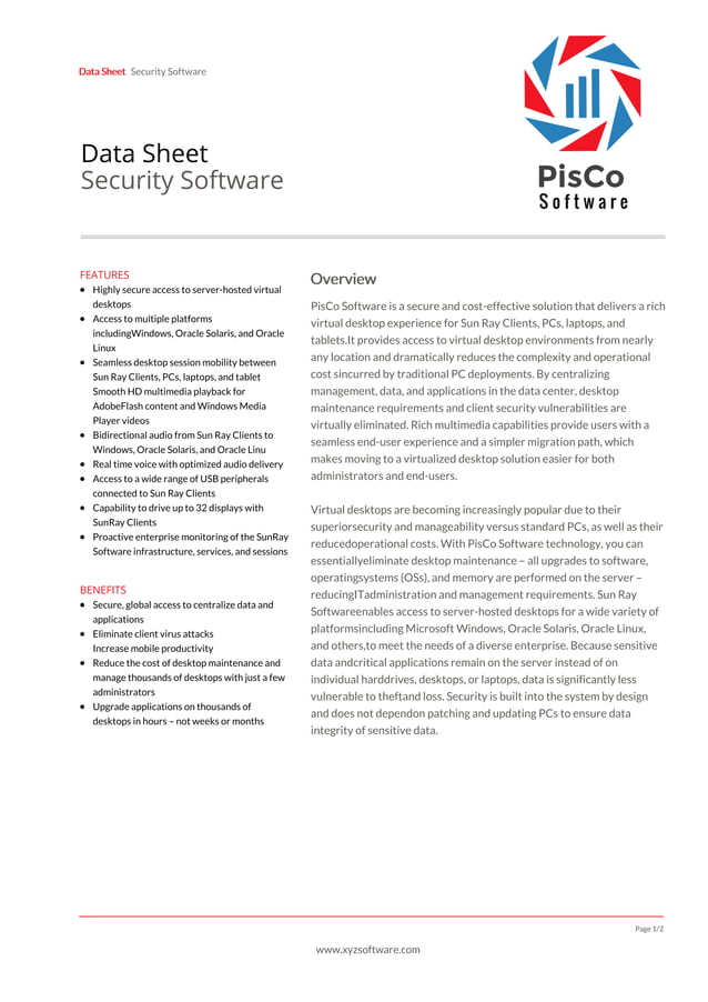 Software Datasheet Template | PDF | Operating Systems | Computer Software and Applications