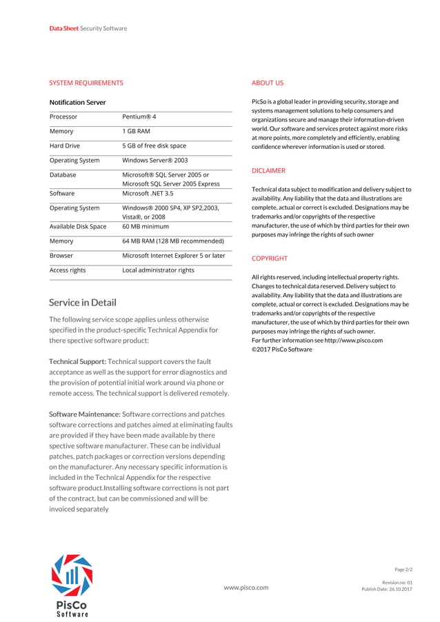 Software Datasheet Template | PDF