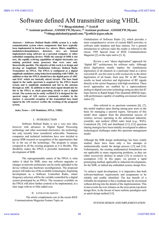 iaetsd Software defined am transmitter using vhdl | PDF | Digital Audio | Computer Software and ...