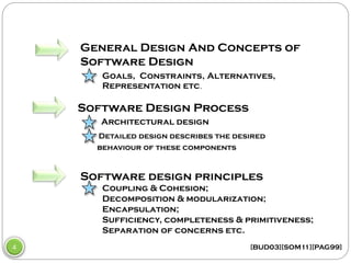 Software design (SWEBOK3 Knowledge area) | PPTX