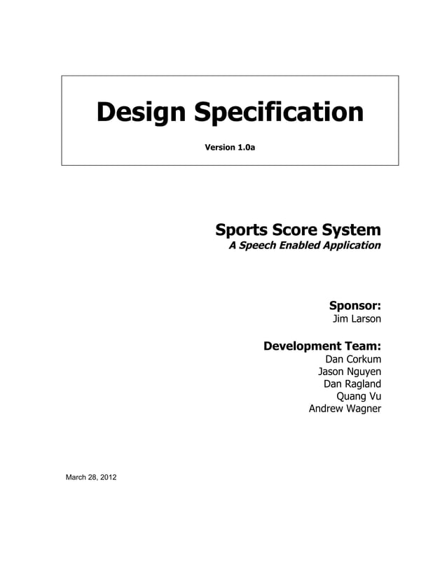 Software design specification | DOC
