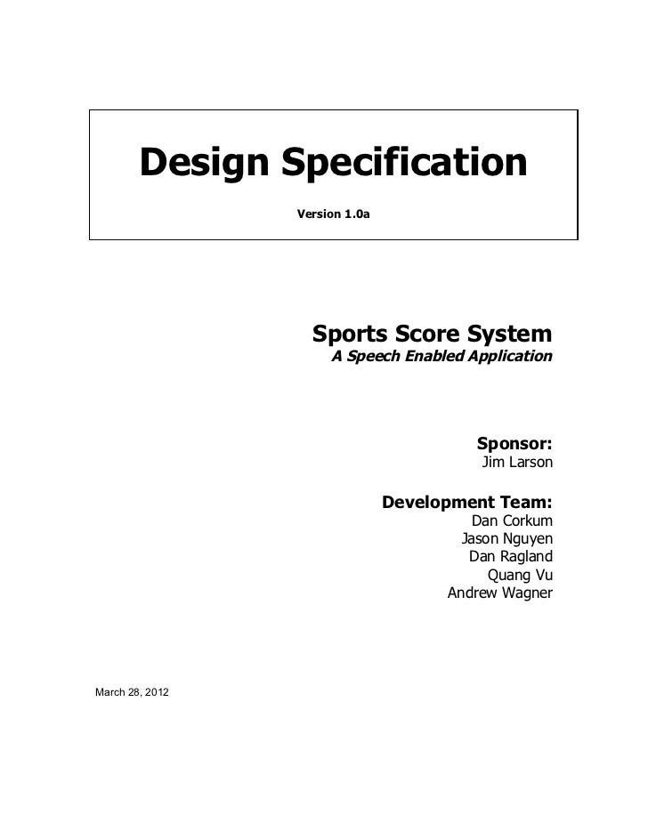Software design specification