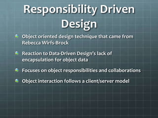 Software Design Trilogy Part I - Responsibility Driven Design for Rubyists | PPT