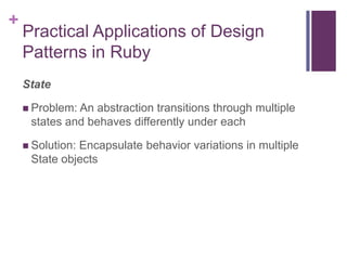 Software Design Trilogy Part II - Design Patterns for Rubyists | PPTX ...