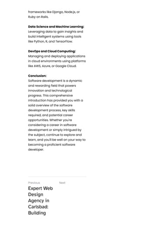 Software Development 101 A Comprehensive Introduction | PDF