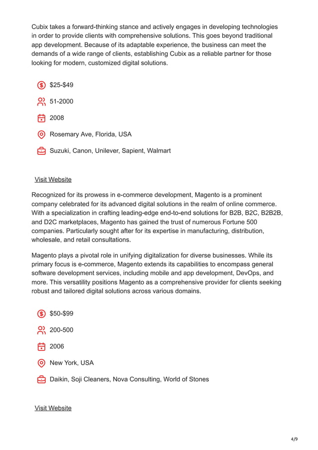 Top 10 Software Development Companies in USA 2025 | PDF