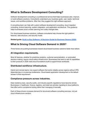 Role of Software Consulting in Cloud Business Transformation | PDF