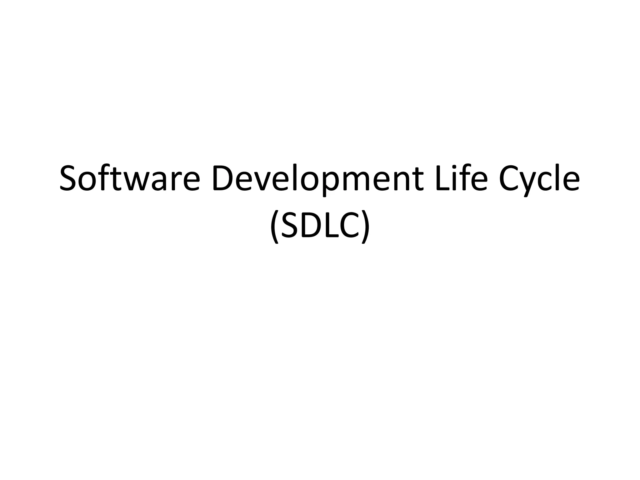 Software development life cycle | PPT