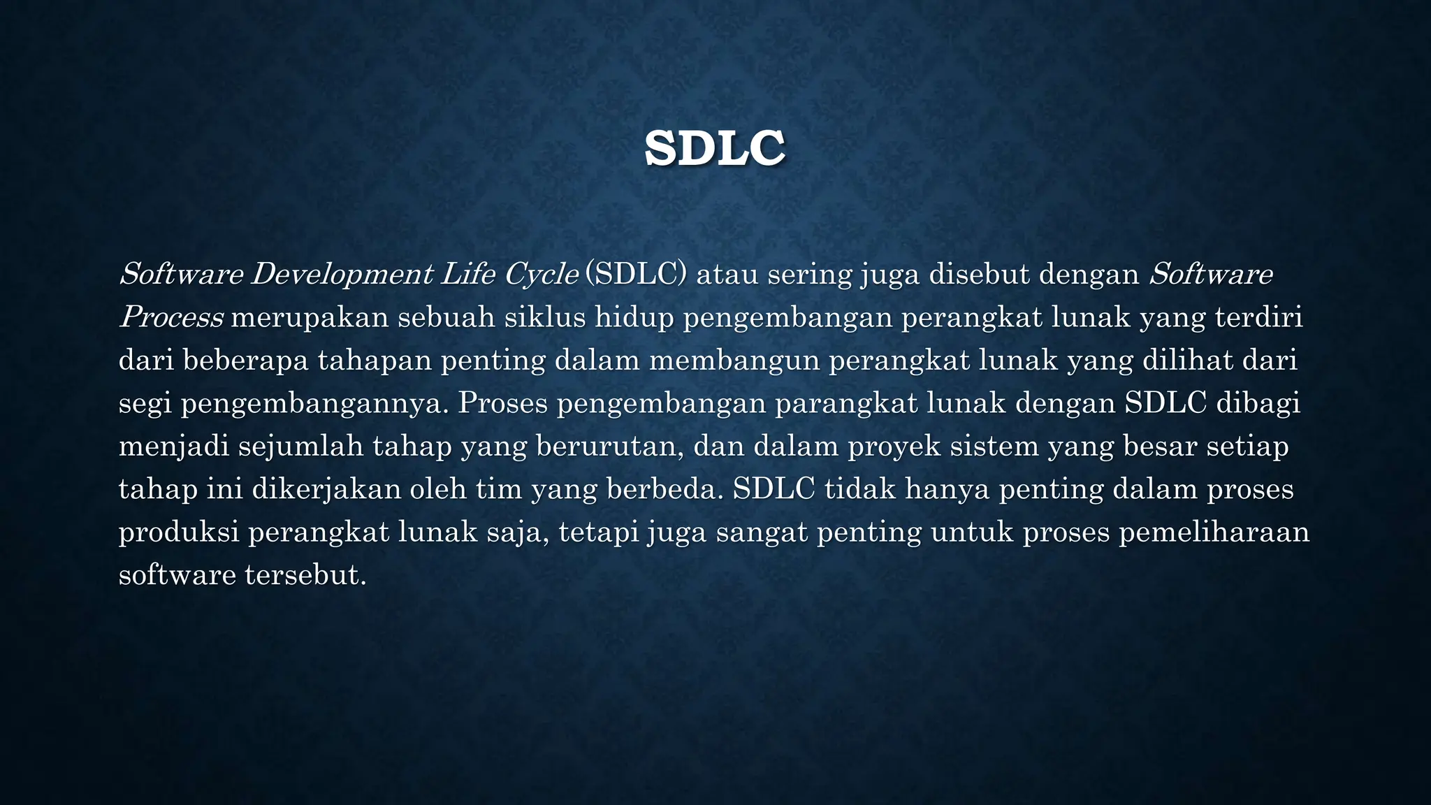 Siklus dalam Software Development Life Cycle | PPTX