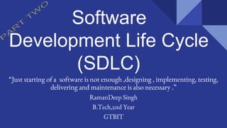 Software development lifecycle part2 | PPT