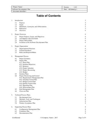 Software development plan template | DOCX