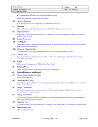 Software development plan template | DOCX