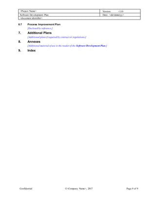 Software development plan template | DOCX