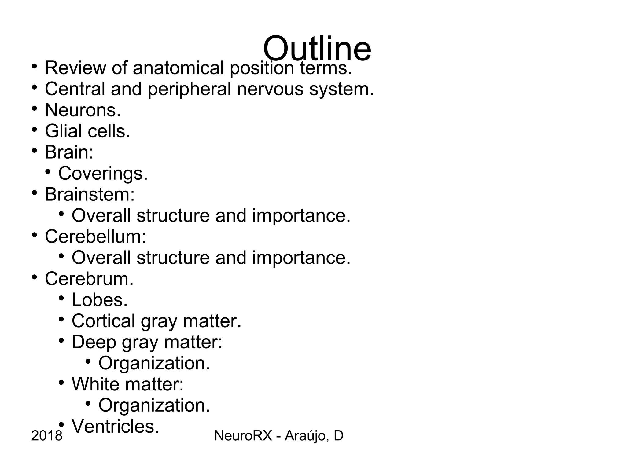 Review of general anatomy of the central nervous system | PPT | Brain ...