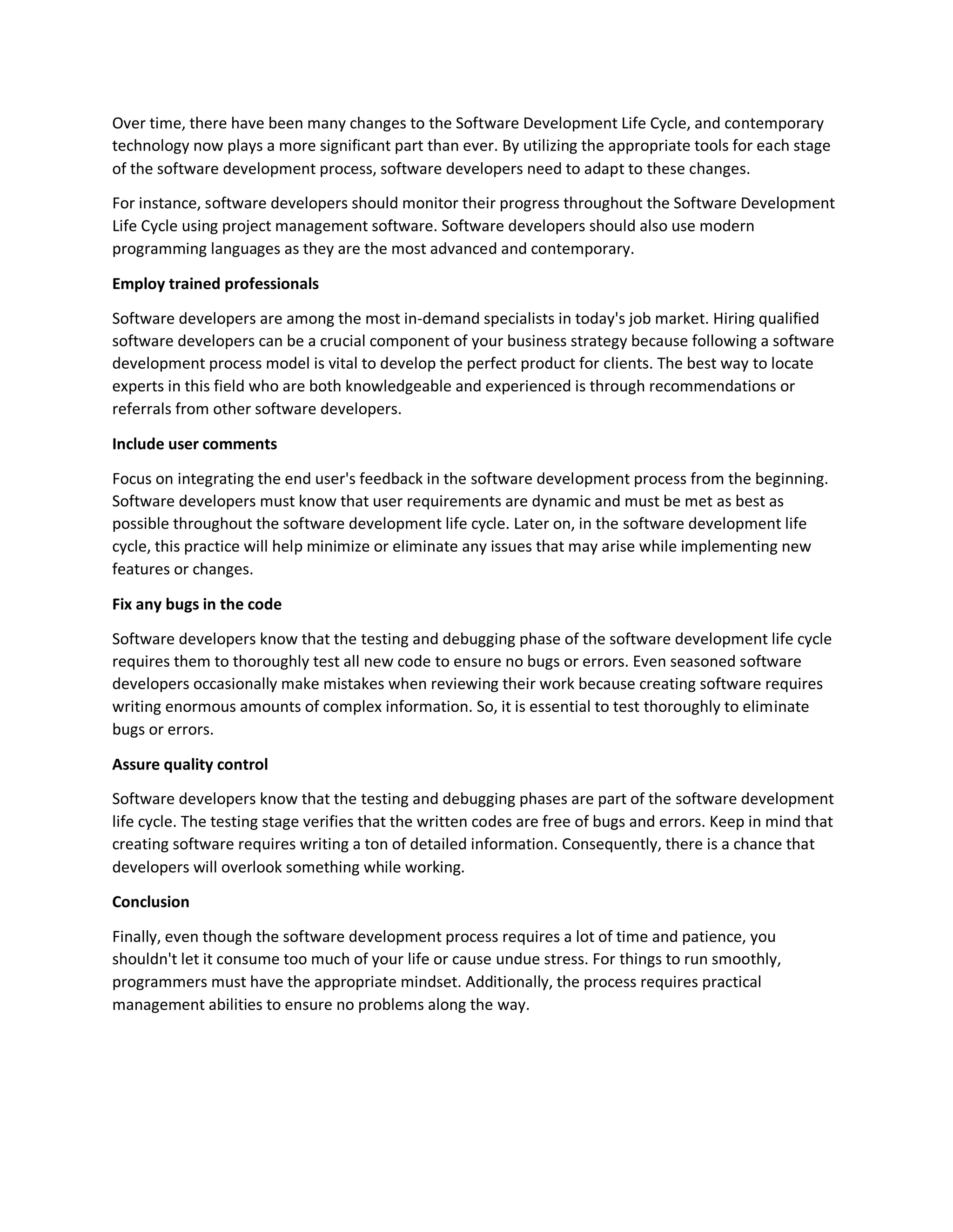 Software Development Process, How to Make it Successful.pdf | Operating Systems | Computer ...