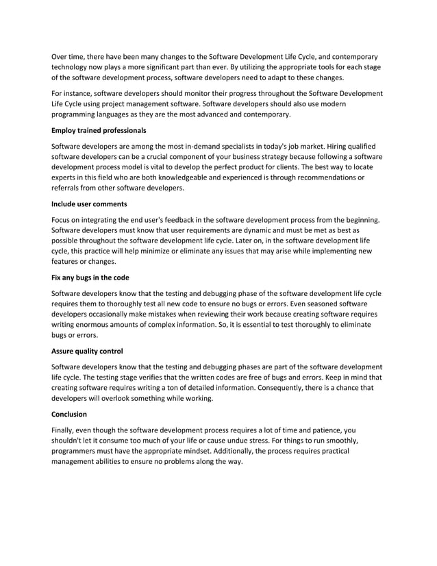 Software Development Process, How to Make it Successful.pdf | Operating Systems | Computer ...