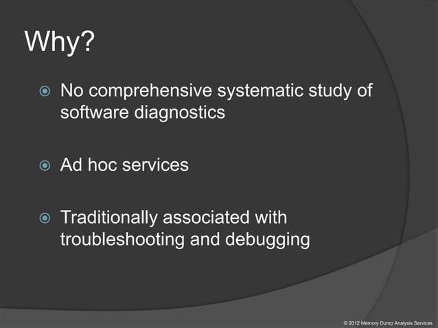 Pattern Driven Software Diagnostics An Introduction Ppt