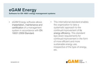 Software for EN 16001 energy management systems eGAM | PDF | Computer ...
