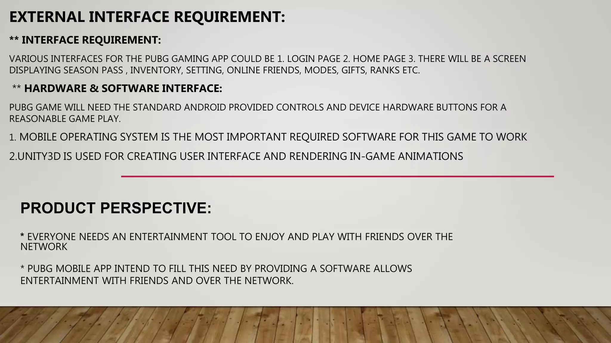Software Requirements Specification on Pubg Gaming App (SRS on PUBG) | PPTX