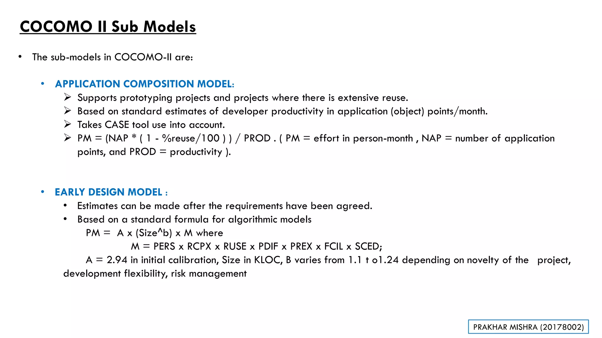 Constructive Cost Model - II (COCOMO-II) | PDF