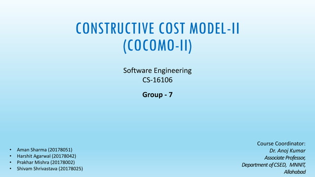 Constructive Cost Model - II (COCOMO-II) | PDF