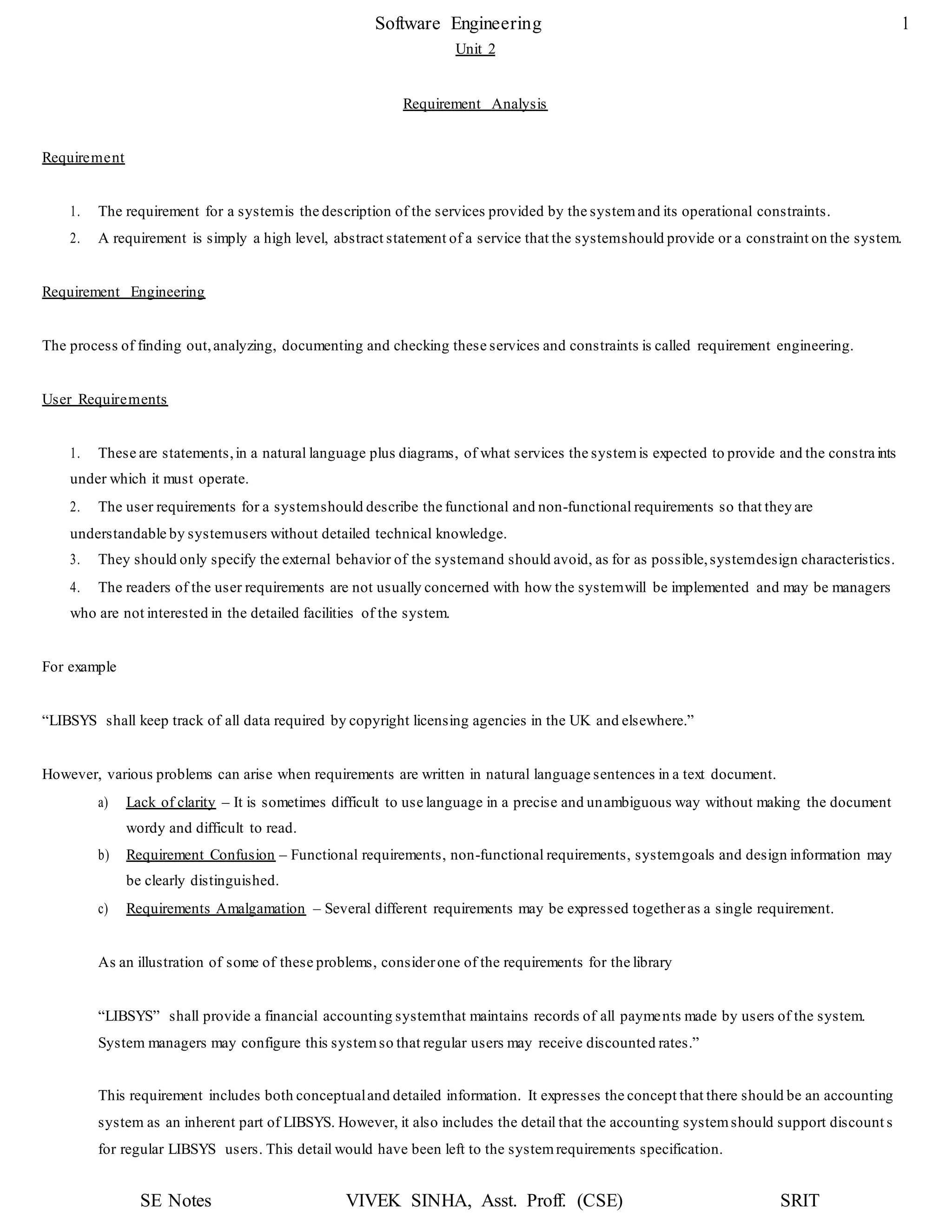 Software engg unit 2 | PDF
