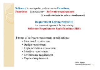 software development, process model, requirement engineering, srs, structured design, ooad based ...