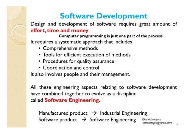 software development, process model, requirement engineering, srs, structured design, ooad based ...