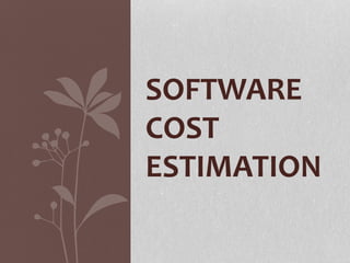 Software Cost Estimation | PPTX