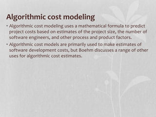 Software Cost Estimation | PPTX