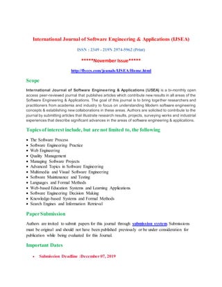 International Journal of Software Engineering & Applications (IJSEA) | PDF