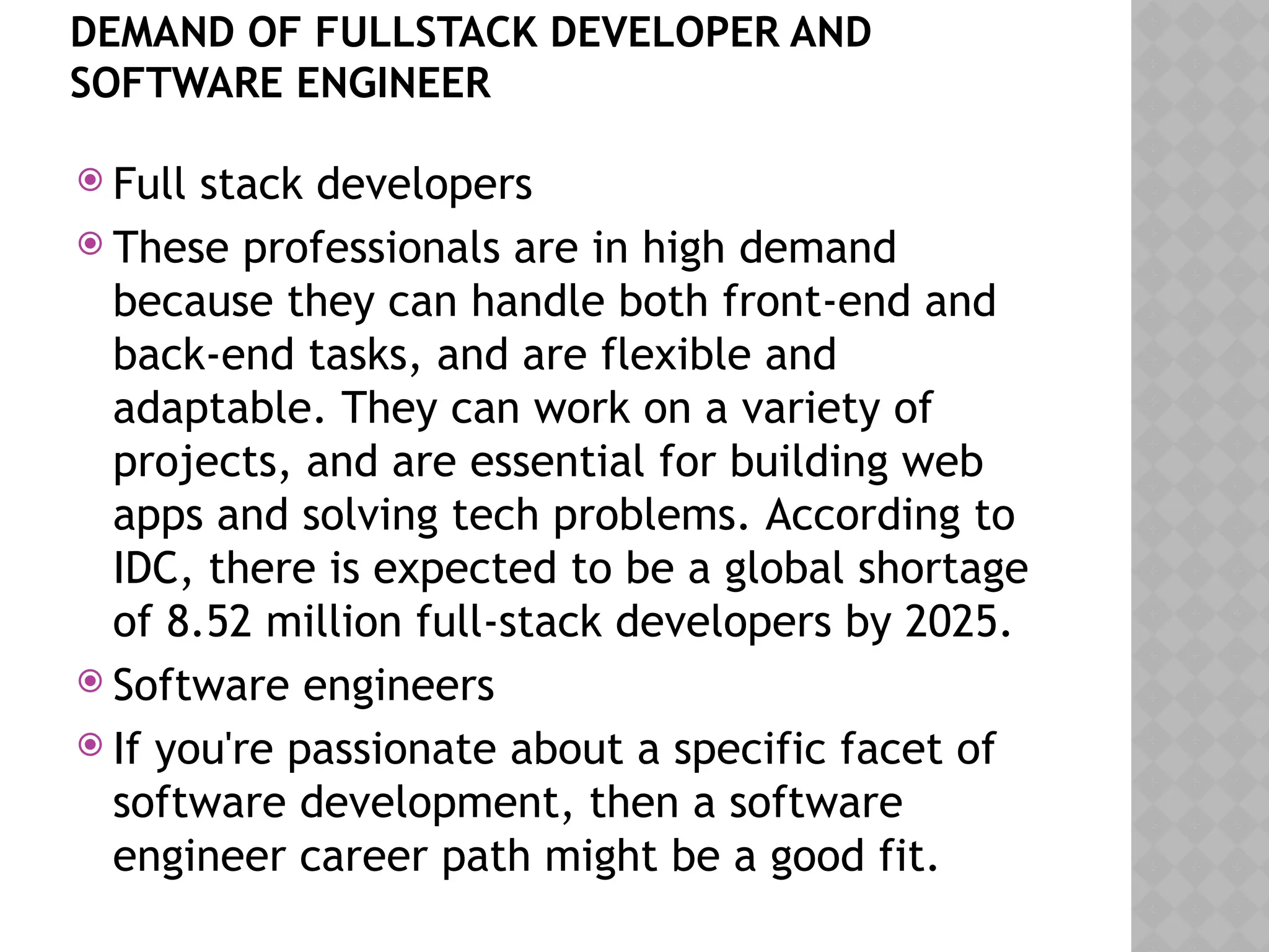 Software engineering | Full stack devlopment | PPT