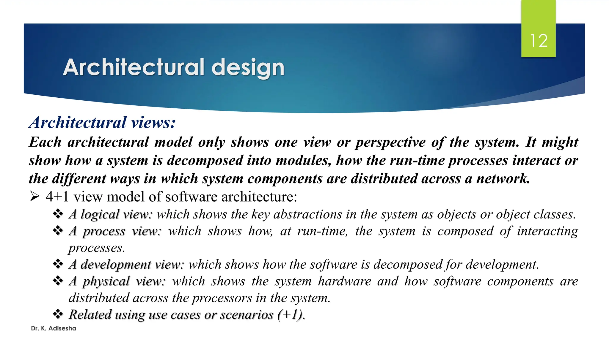 Software Engineering-Unit 4 "Architectural Design" by Adi.pdf