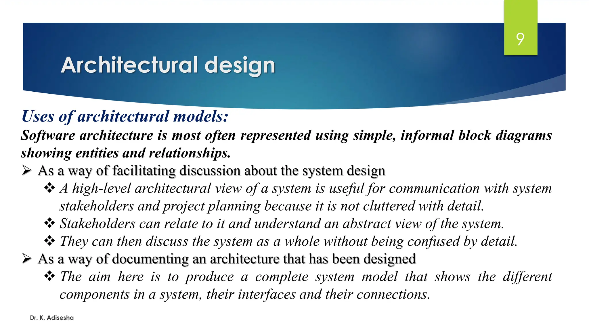 Software Engineering-Unit 4 "Architectural Design" by Adi.pdf