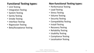 IT1204 - Software Engineering - L7 | PPTX