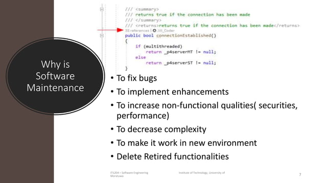 IT1204 - Software Engineering - L9 | PPTX | IT and Internet Support | Internet